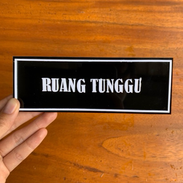 PUTIH HITAM Living ROOM acrylic Sign Board Custom Black and White ...