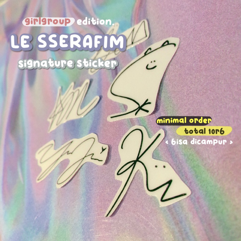 Le sserafim signature sticker Transparent sticker ttd signature kpop ...