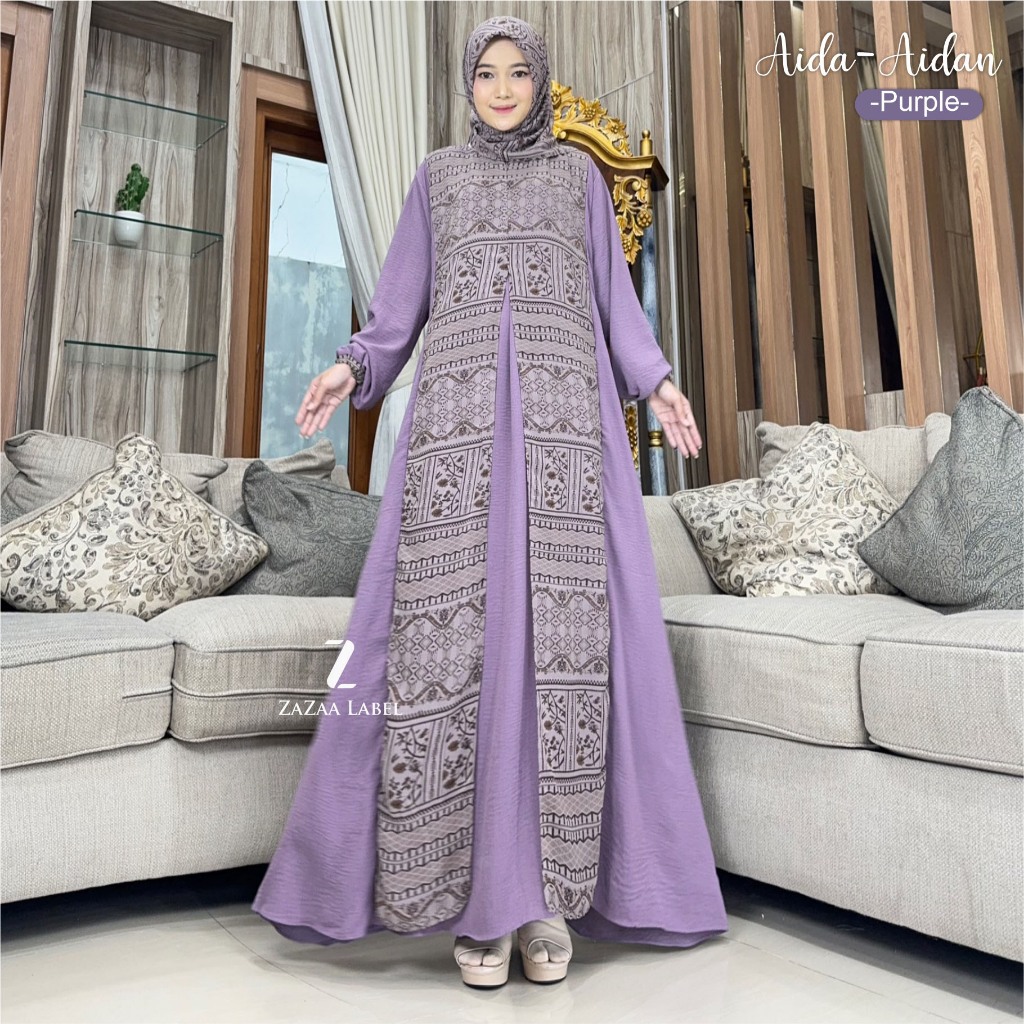 Zazaa Label - Couple Sarimbit Aida-Aidan Cringkle Mix Ceruty Eid 2024 ...