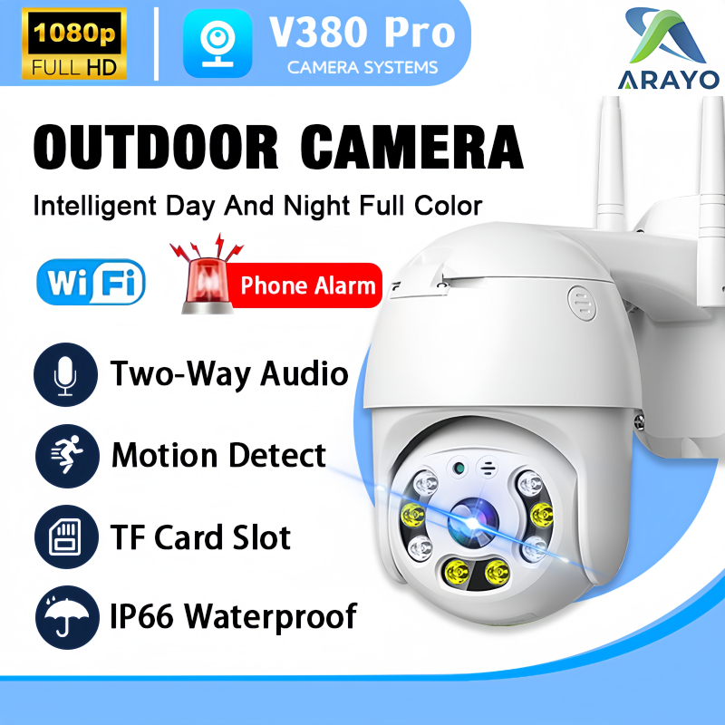 Arayo V380 Pro Outdoor CCTV Wifi Connection 360 Multi-Angle Rotation ...