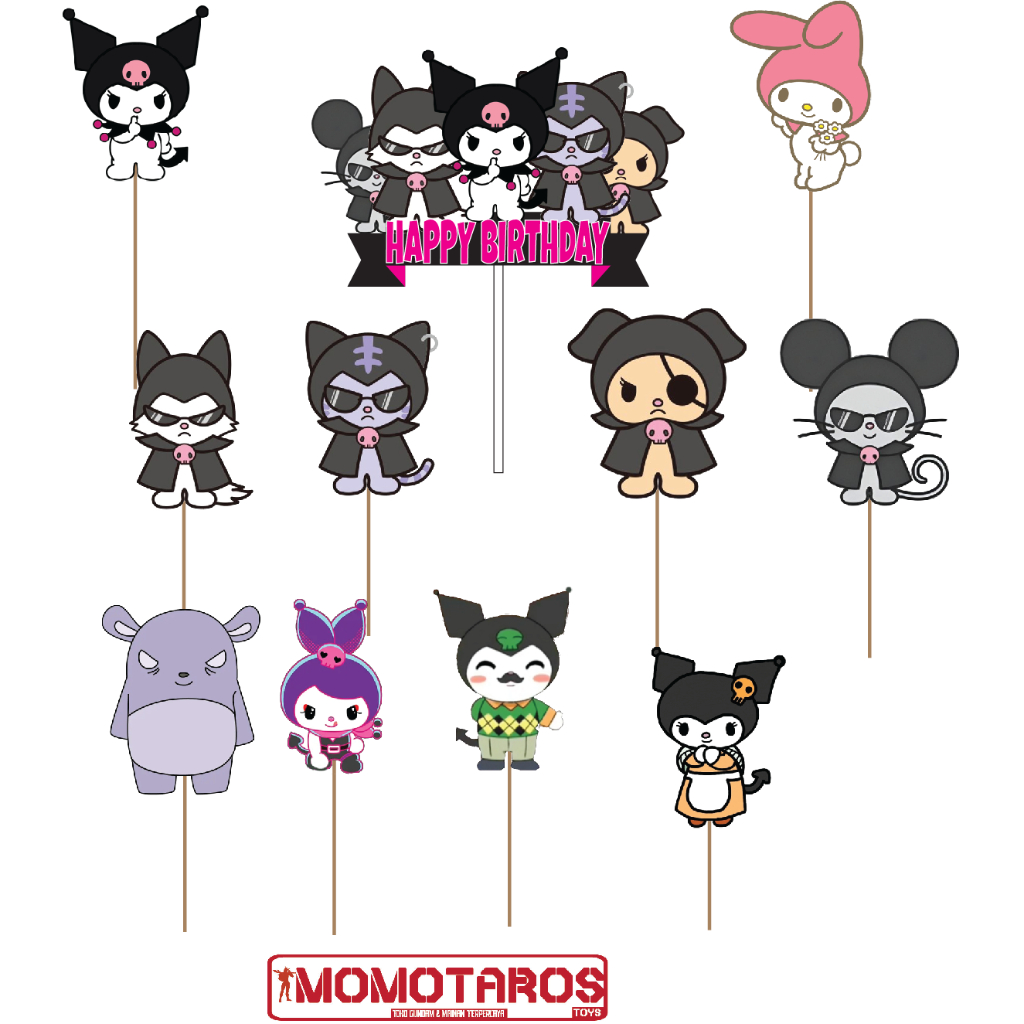 Kuromi and friends cake Topper contains 12 pcs | Shopee Singapore