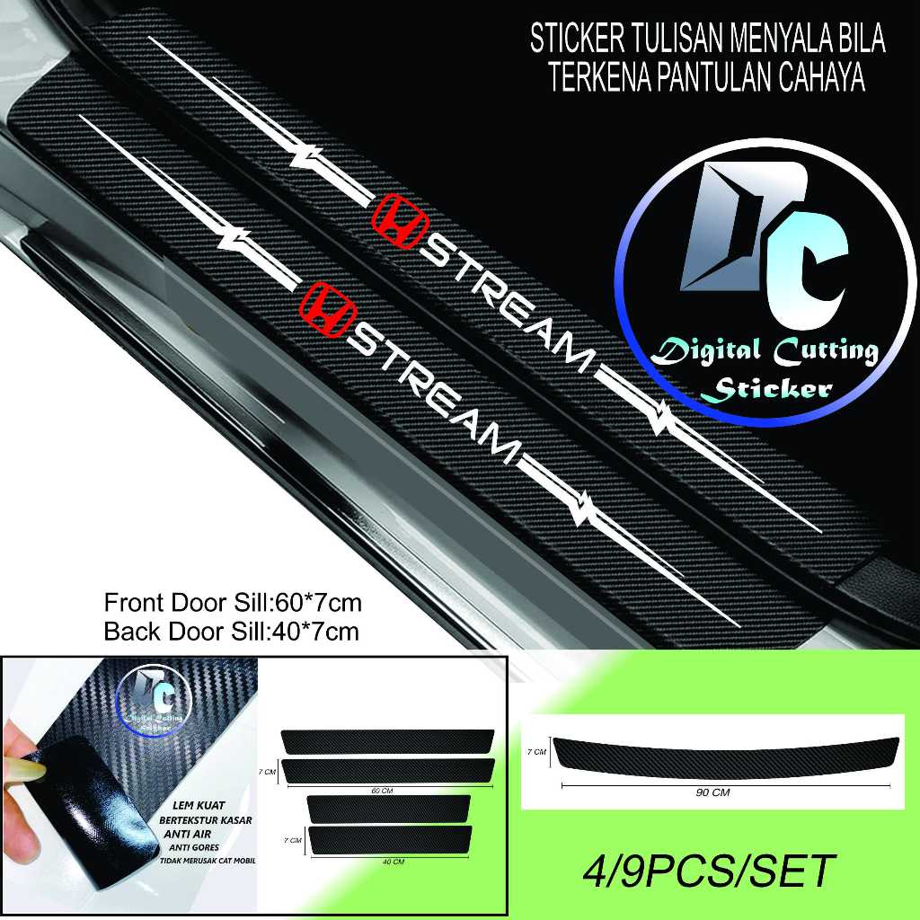 Carbon sticker 3d Car sticker honda stream sill plate honda stream ...