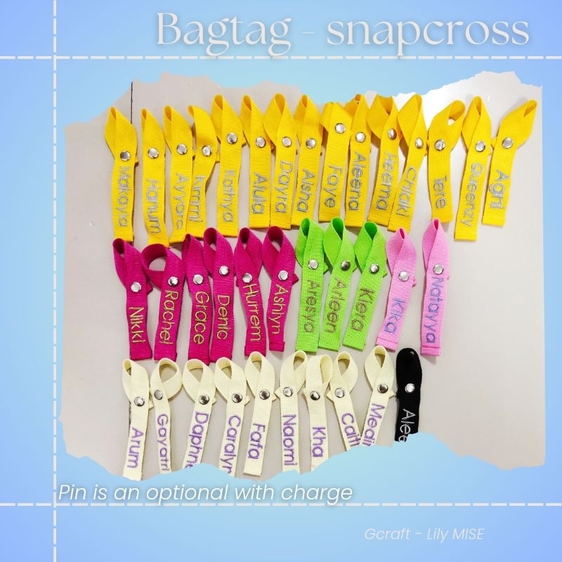 MINIMAL Minimum order 50bj - snapcross bagtag - custom tag - polyester ...