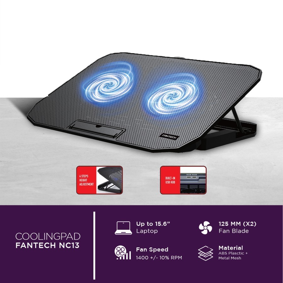 Fantech NC12 | Notebook Cooler/Cooling Pad Fan | Shopee Singapore