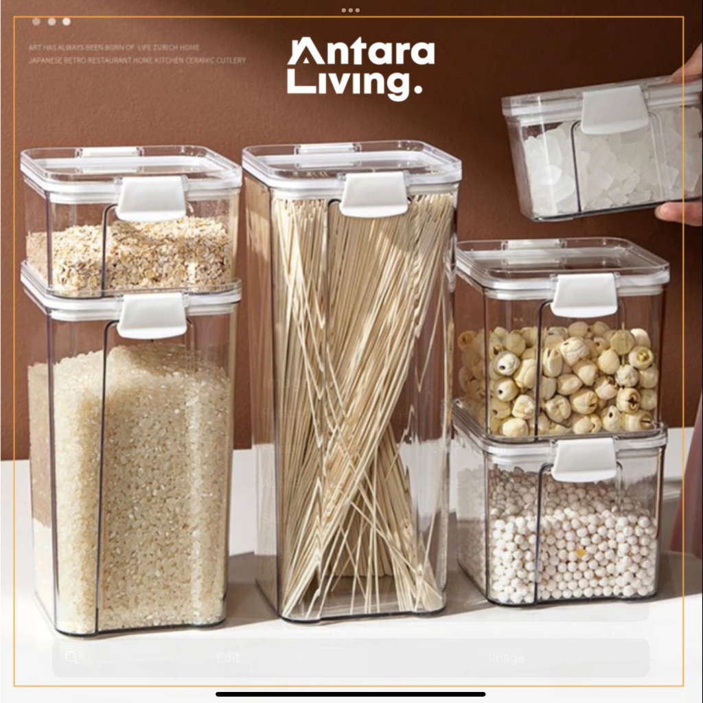 Antara Anta White Series - Airtight Multi-Purpose Food Storage Jar Box ...