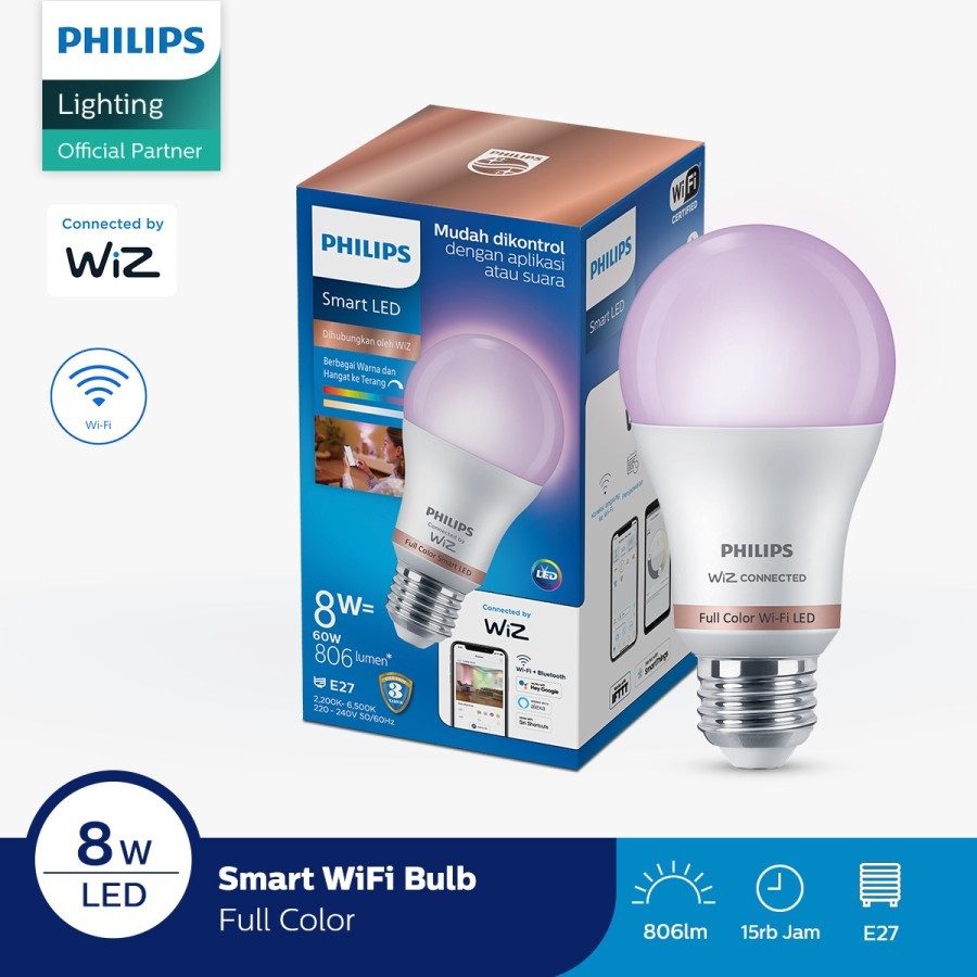 Philips 8W LED Smart WiFi Lamp With Bluetooth - Color and TW (Color ...