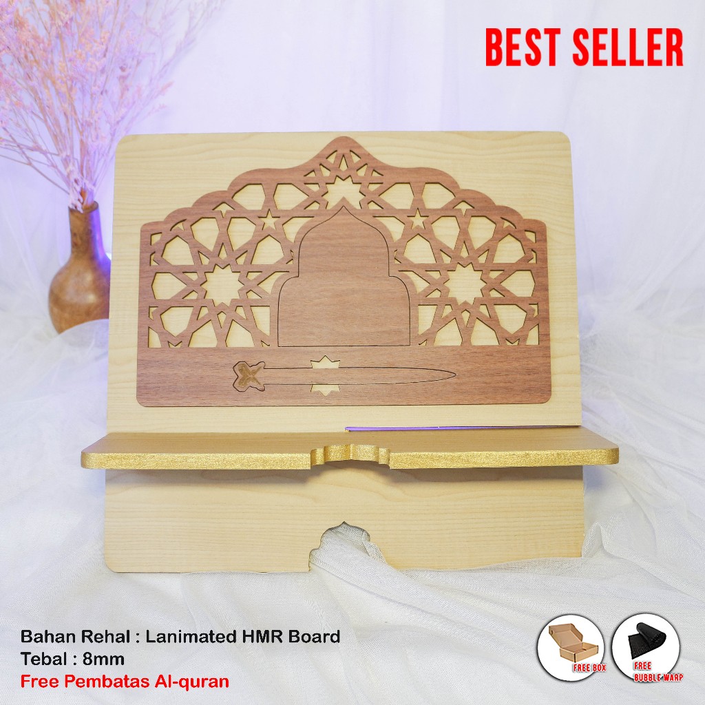 Rehal Al Qur'an Portable Laser Cut Folding Table reading table | Shopee ...