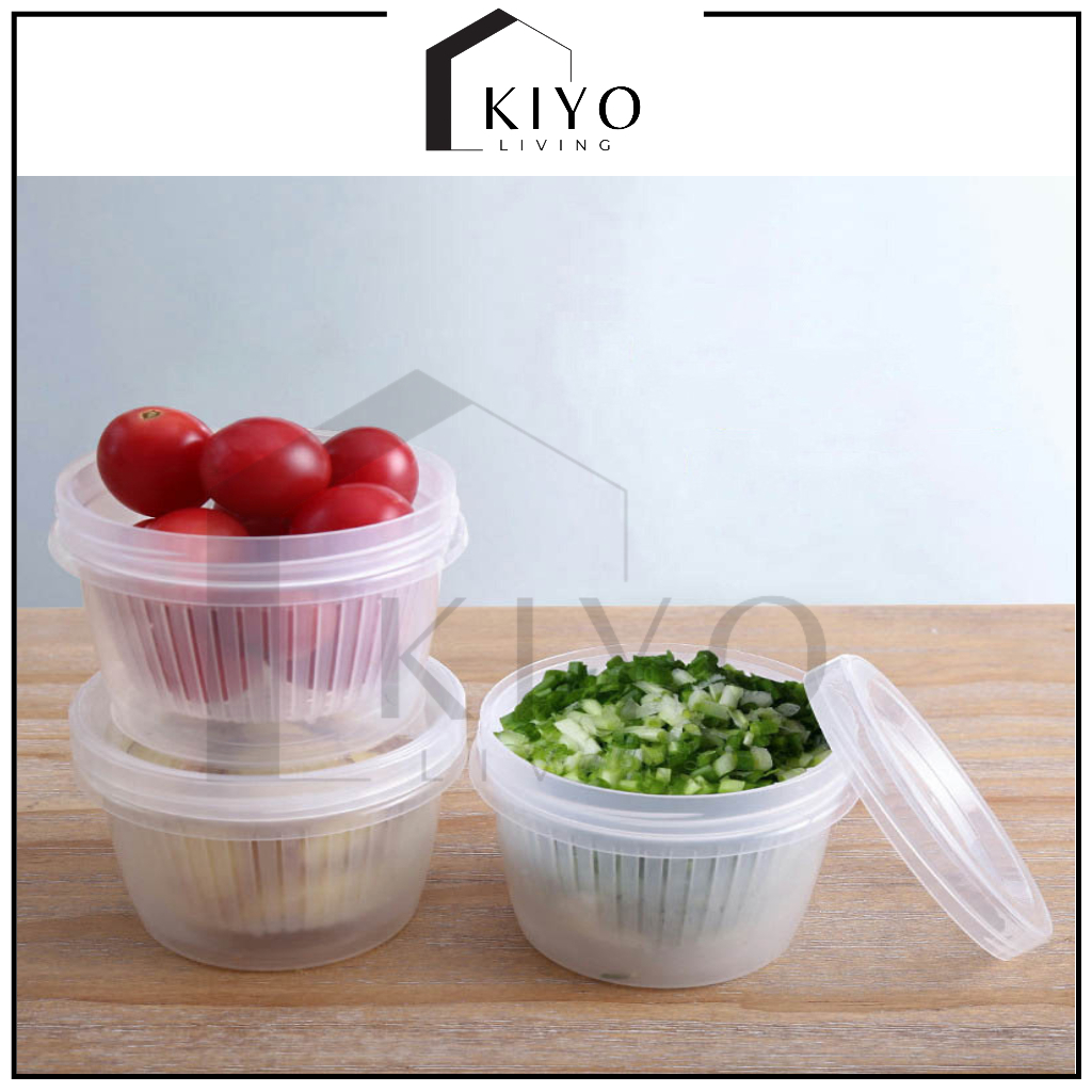 Kiyo Transparent Round Jar Plus Multi-Purpose Vegetable Slicer Onion ...