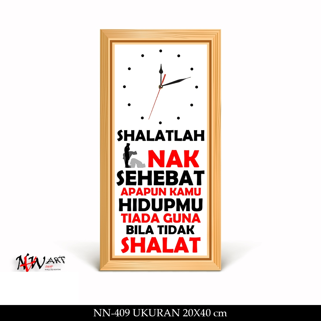 HIASAN DINDING Wall Clock Quotes Islamic Motivational Wall Hanging ...