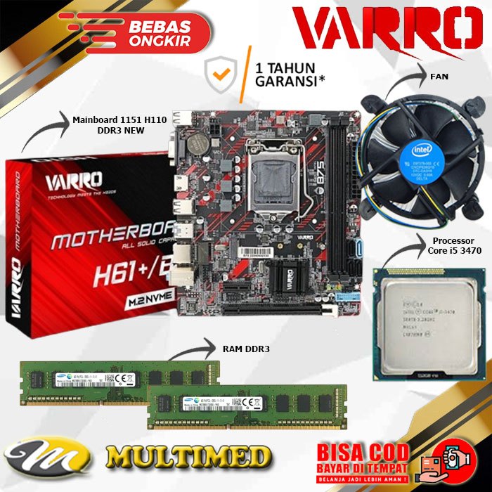 Mainboard Package H61/B75 LGA 1155 DDR3 New+Core i5 3470+Fan+RAM | Shopee Singapore