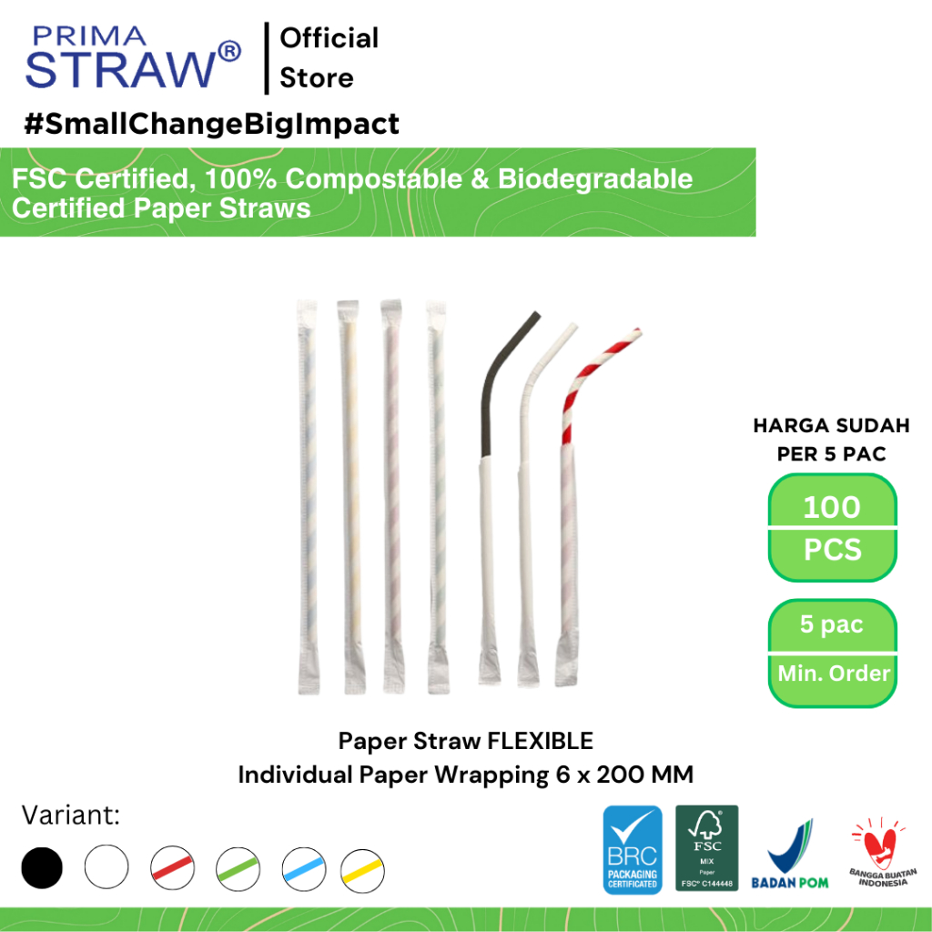 Primastraw - STERILE FLEXIBLE PAPER STRAW - PAPER STRAW 6X200MM ...