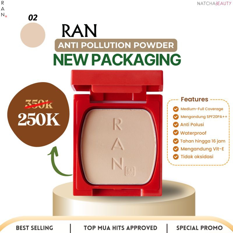NEW RAN MINI ANTI POLLUTION POWDER ORIGINAL COMPACT PREMIUM TWC BEST ...