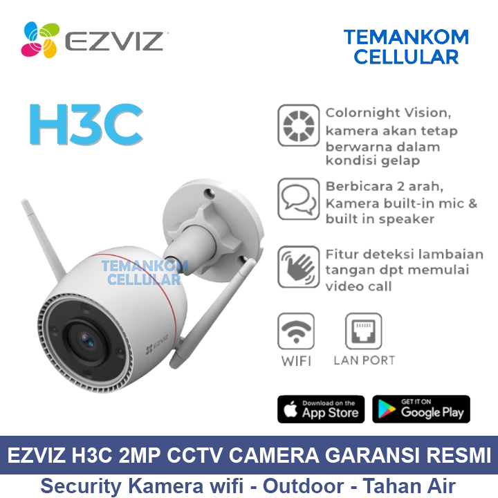 Ezviz CCTV Camera Outdoor Security H3C 2MP FHD Outdoor waterproof Wifi ...