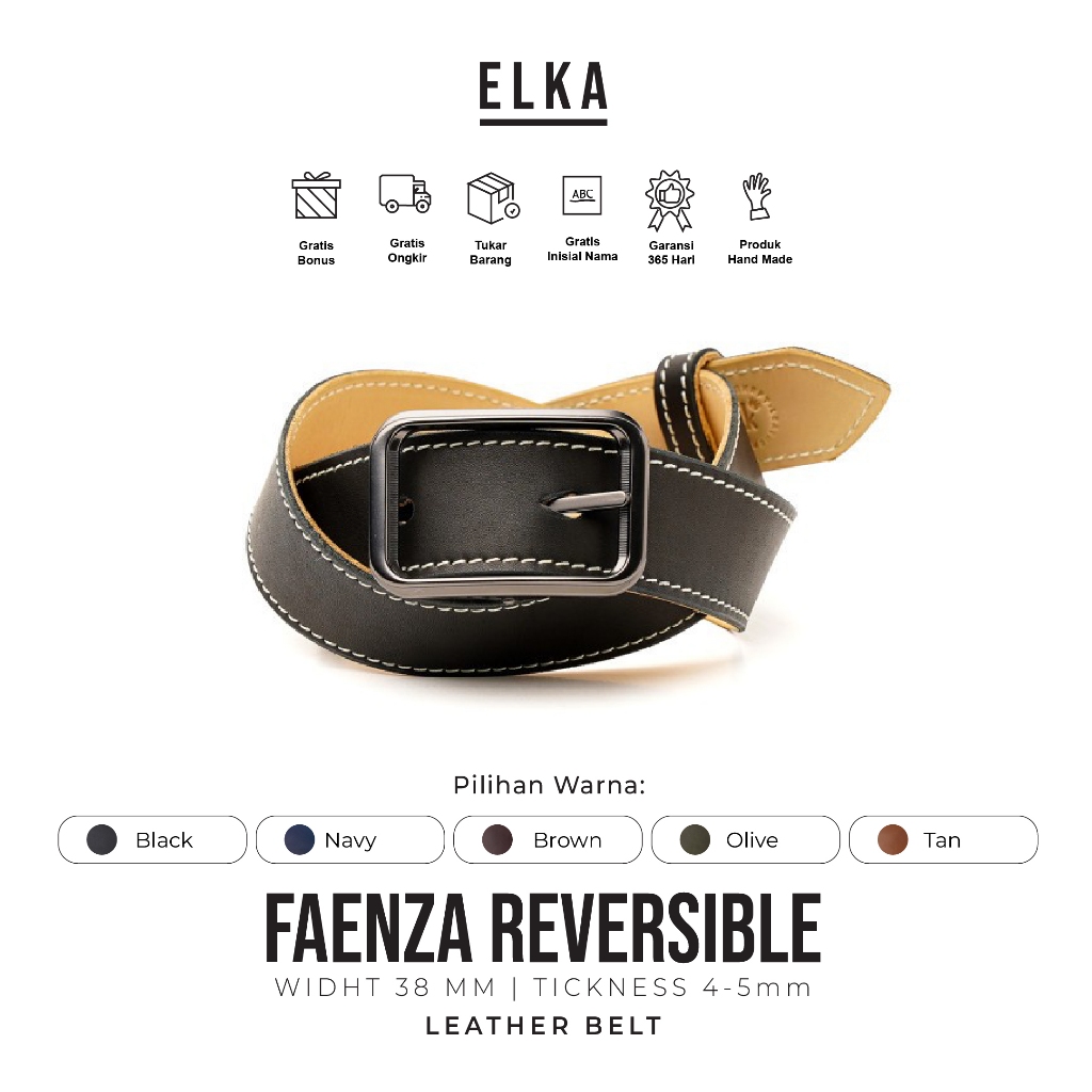 Lthrkrft - ELKA - Belt - Men's Reversible Belt Faenza Reversible Belt ...