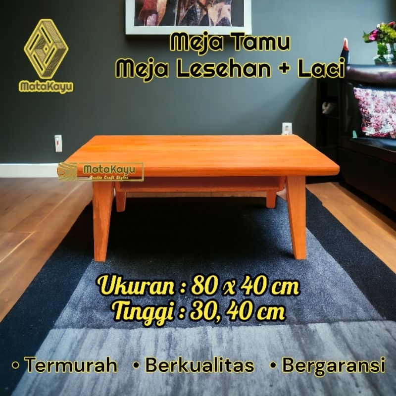 KAYU Guest table 80 x 40 cm wooden lesehan table coffee table laptop ...