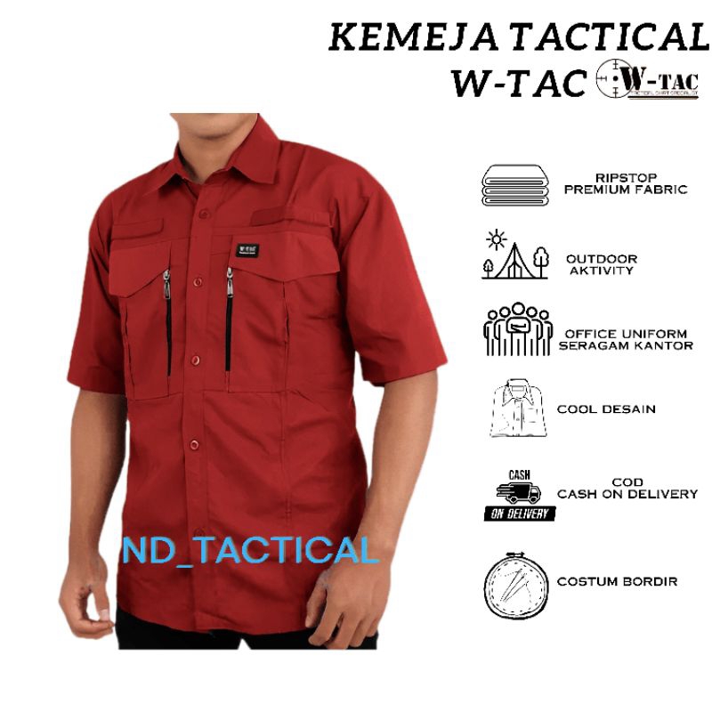 KEMEJA Short W-TAC Tactical Shirt Men's Outdoor Field Shirt Tactical ...