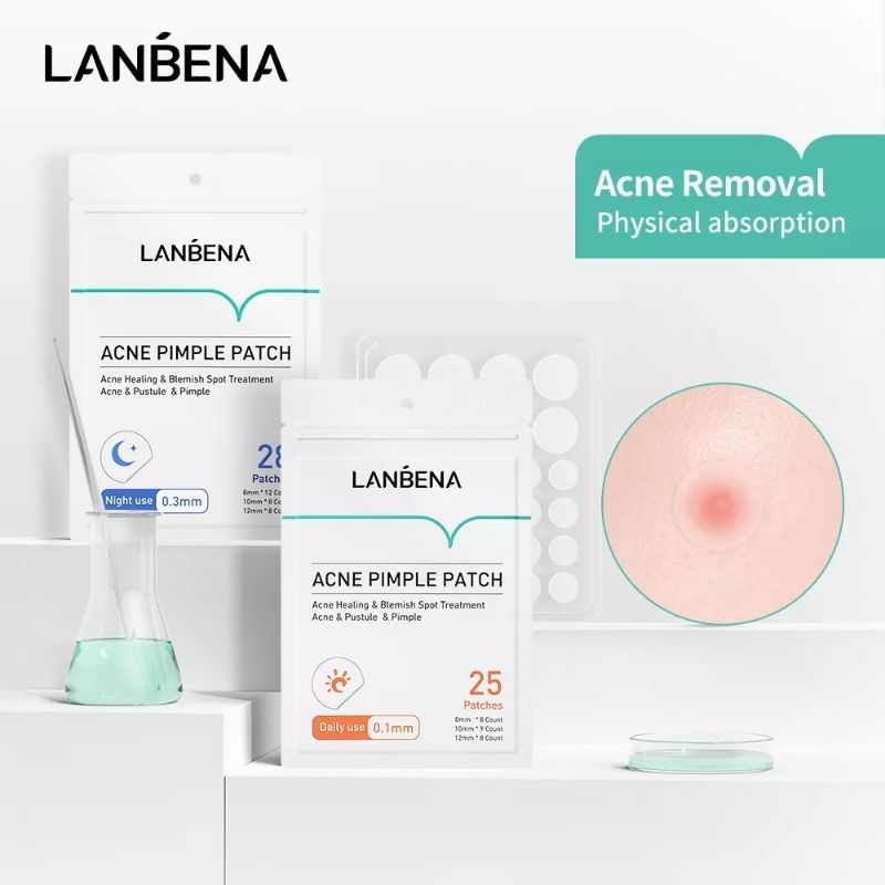 Lanbena Acne Pimple Patch Day 25P 0.1mm || Night 28P 0.3mm | Shopee ...