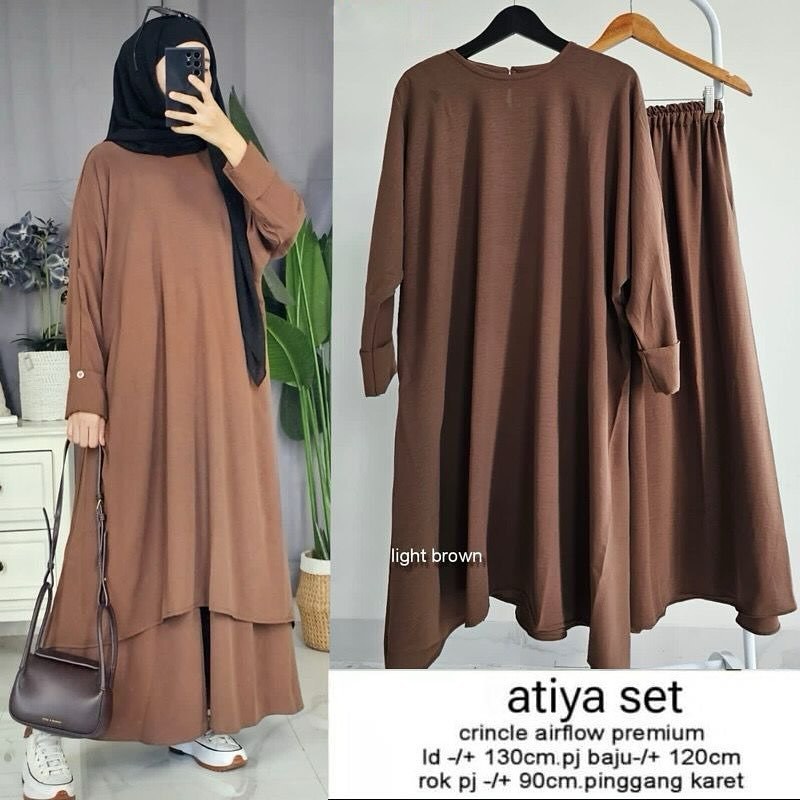 Atiya CRINKLE AIRFLOW MATERIAL SET / BASIC MUSLIM WOMEN'S SET / MODERN ...