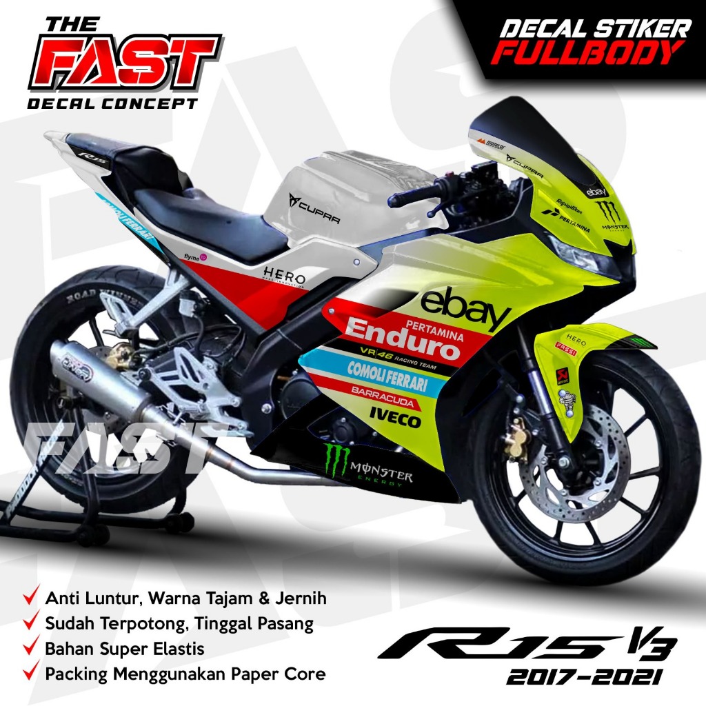 Decal Sticker R15 v3 Full Body Striping Decal Yamaha R15 v3 Full ...