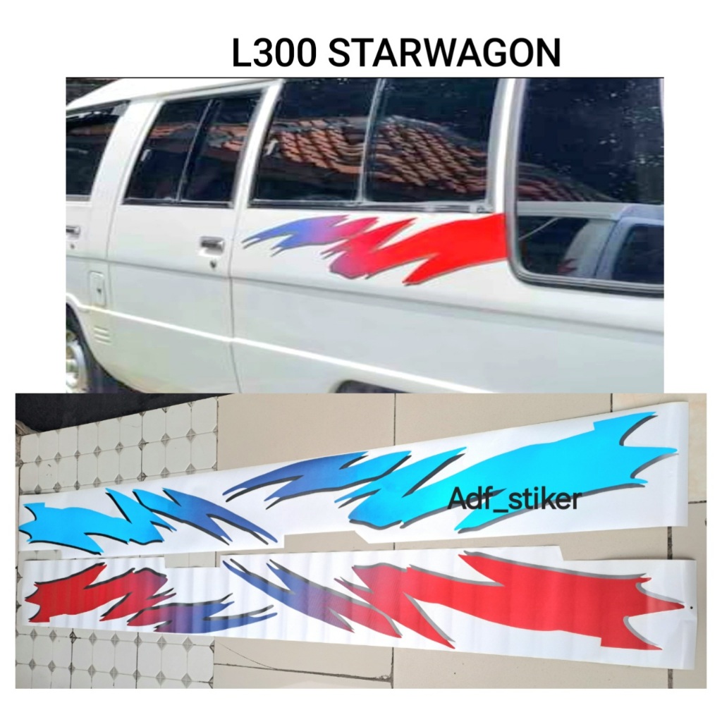 Mitsubishi L300 minibus van starwagon fulset body list sticker right ...