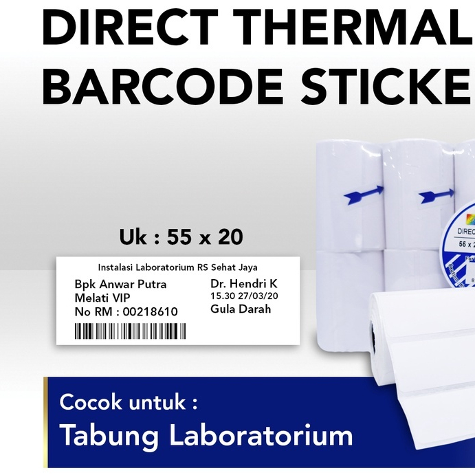 Thermal BARCODE LABEL 55 X 20 (WIDE 55 MM HIGH 20 MM) 1 LINE | Shopee ...