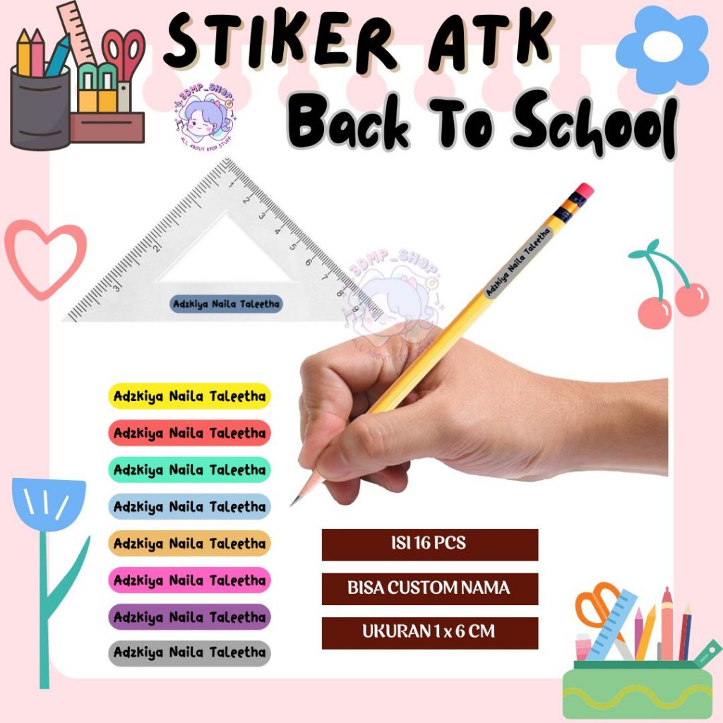 Custom name label stickers request cutting bottle books for elementary ...