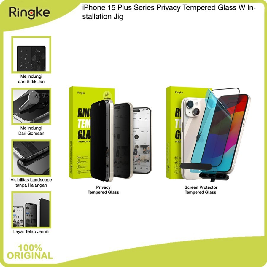 Ringke iPhone 15 Plus Screen Protector Tempered Glass Install Tool Jig ...