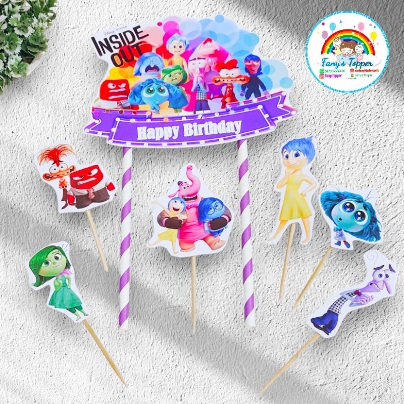 Topper Inside Out Topper Cartoon Topper Happy Birthday Topper Birthday ...