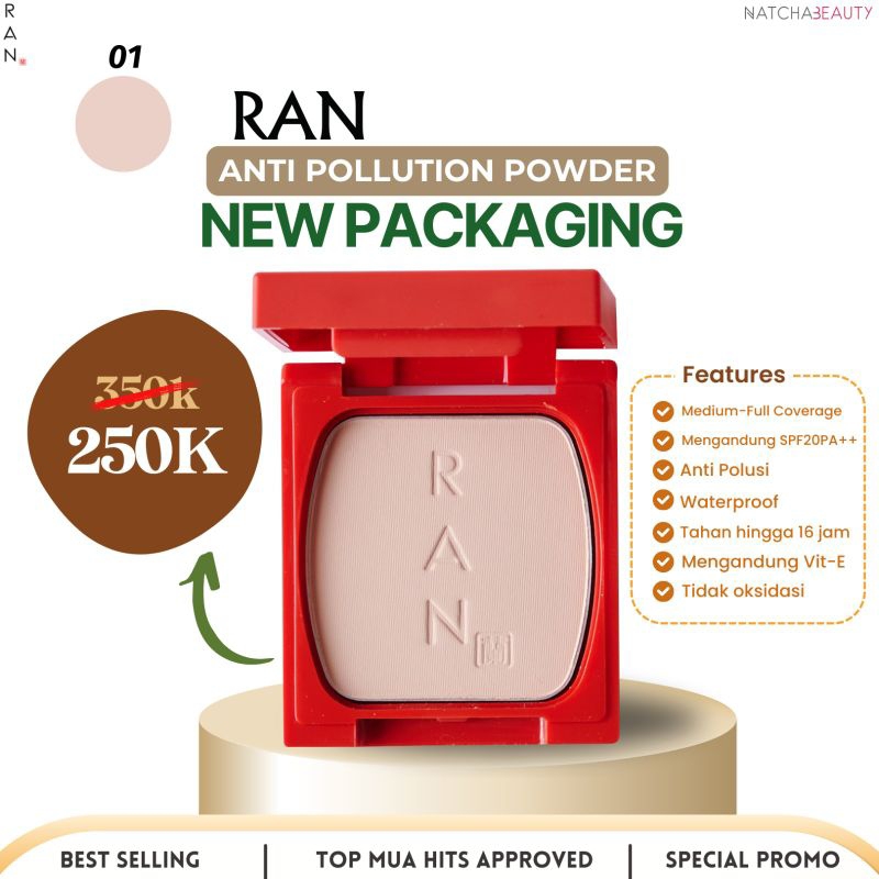RAN MINI ANTI-POLLUTION RETAIL 01-04 HOLOGRAM COMPACT POWDER ORIGINAL ...