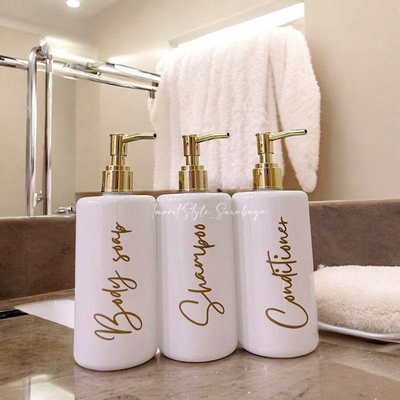 PUTIH Glossy White Bottle 500ml EXCLUSIVE GOLD NEW luxury. Can CUSTOM ...