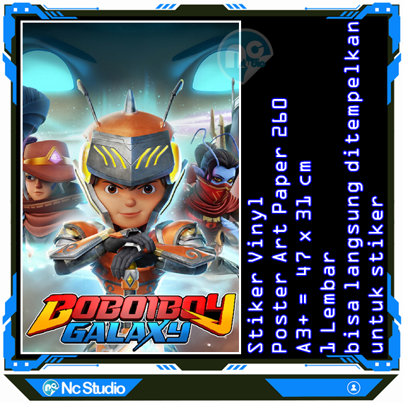 Boboiboy Poster Sticker A3+ boboi boy yaya ying gopal Kids Decoration ...