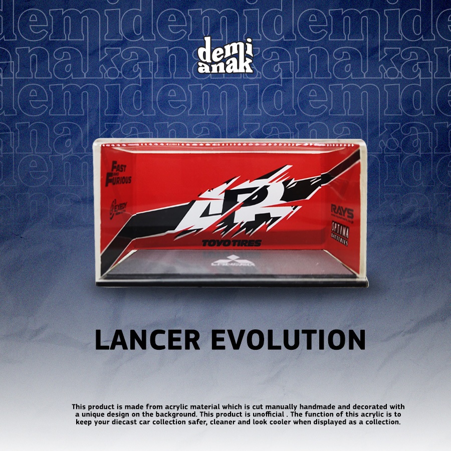 MERAH Mitsubishi Lancer Evolution Fast Furious Han Red Diecast Acrylic ...