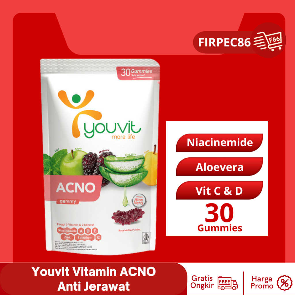 Niacinamide Gummy for Anti-Acne | Youvit AcNO 30 Days | Youvit AcNO 30 ...