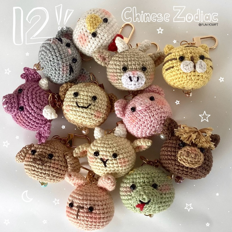 GANTUNGAN [READY] Amigurumi Crochet Keychain - Keychain Shio Chinese ...