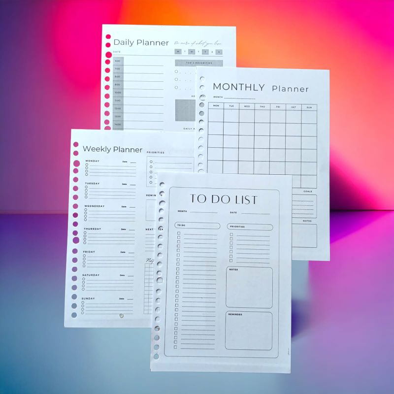 LOOSE LEAF DAILY PLANNER A5 / BINDER PAPER / A5 BINDER CONTENTS ...