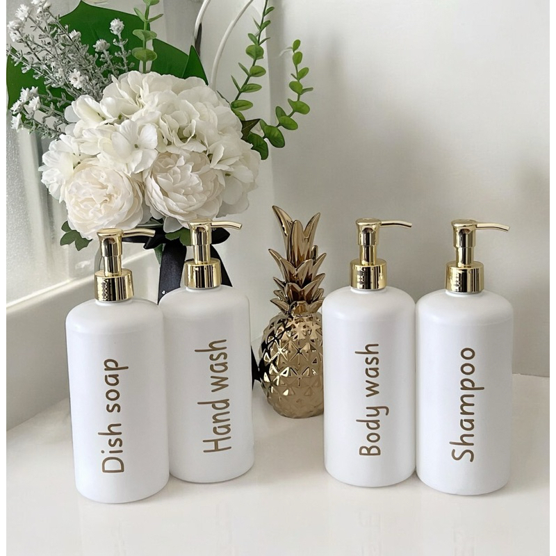 PUTIH White DOFF THICK 500ml GOLD NATURAL luxury aesthetic bottle ...