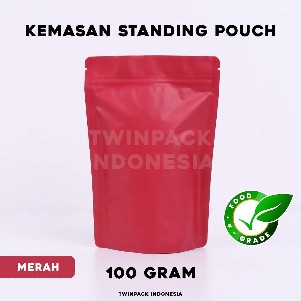 MERAH 100 Gram Red Coffee Packaging Standing Pouch Coffee Packaging ...