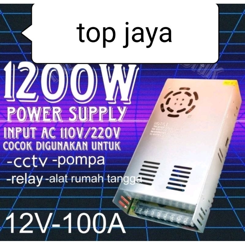 Power Supply Travo Adapter 12V 100A PSU 12 Volt100 Amper High Quality + FAN | Shopee Singapore