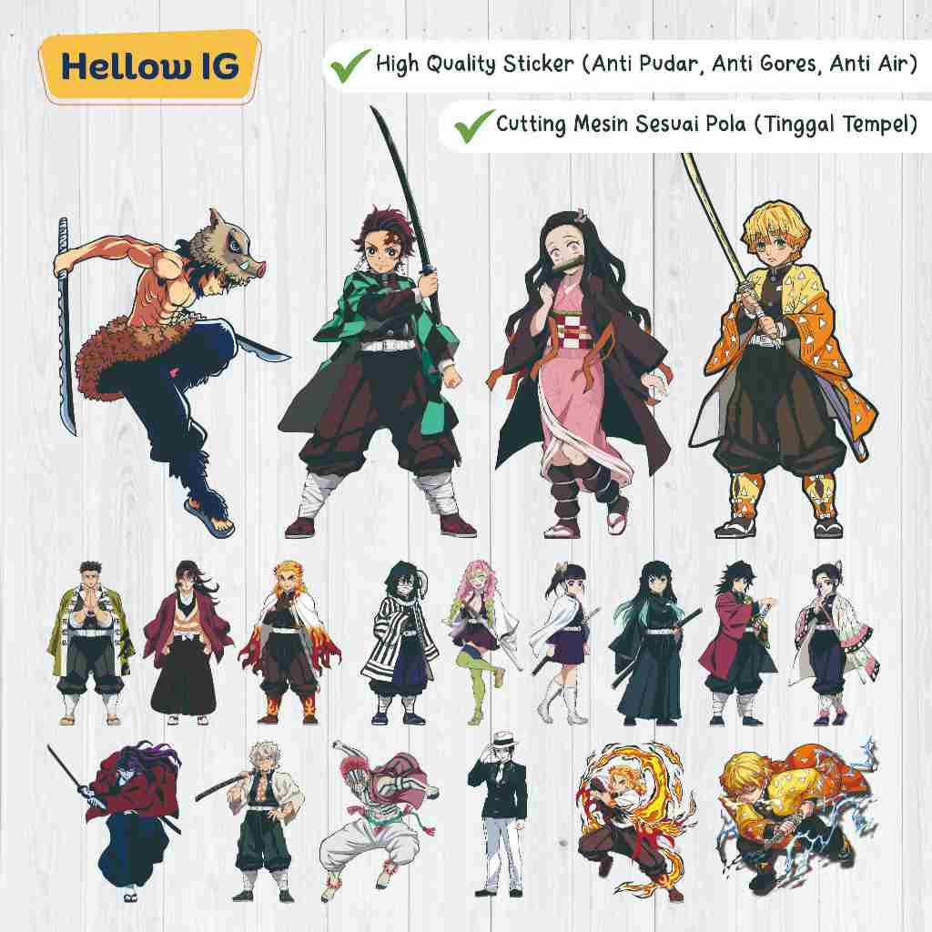STICKER DEMON SLAYER STICKER PACK TANJIRO NEZUKO ZENITSU INOSUKE ...