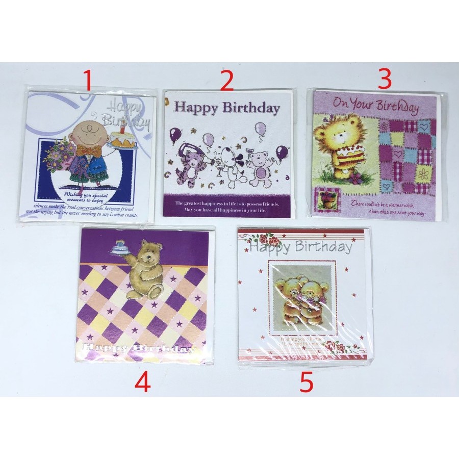 HAPPY BIRTHDAY Greeting Card HAPPY BIRTHDAY Card Wishes Small Size ...