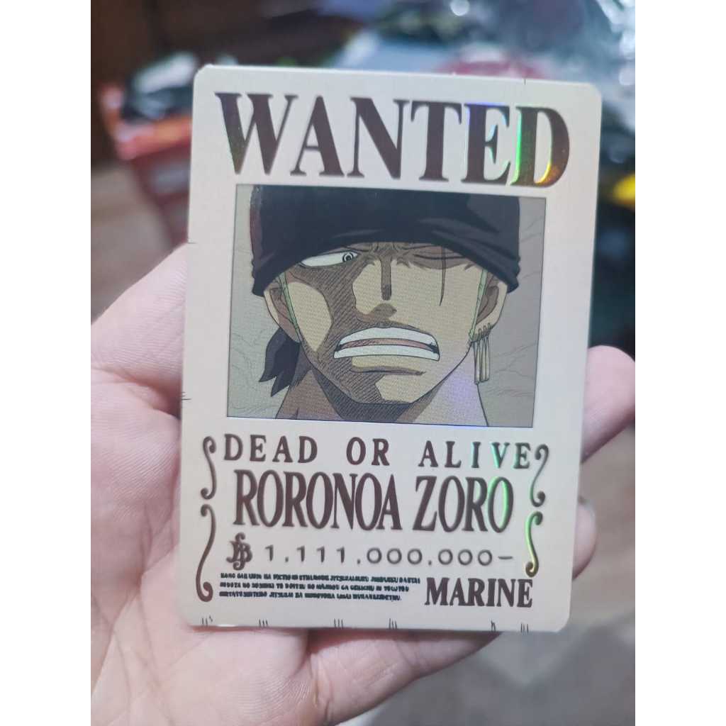 One Piece X Chatime Wanted Poster Roronoa Zoro Card Special Merchandise ...
