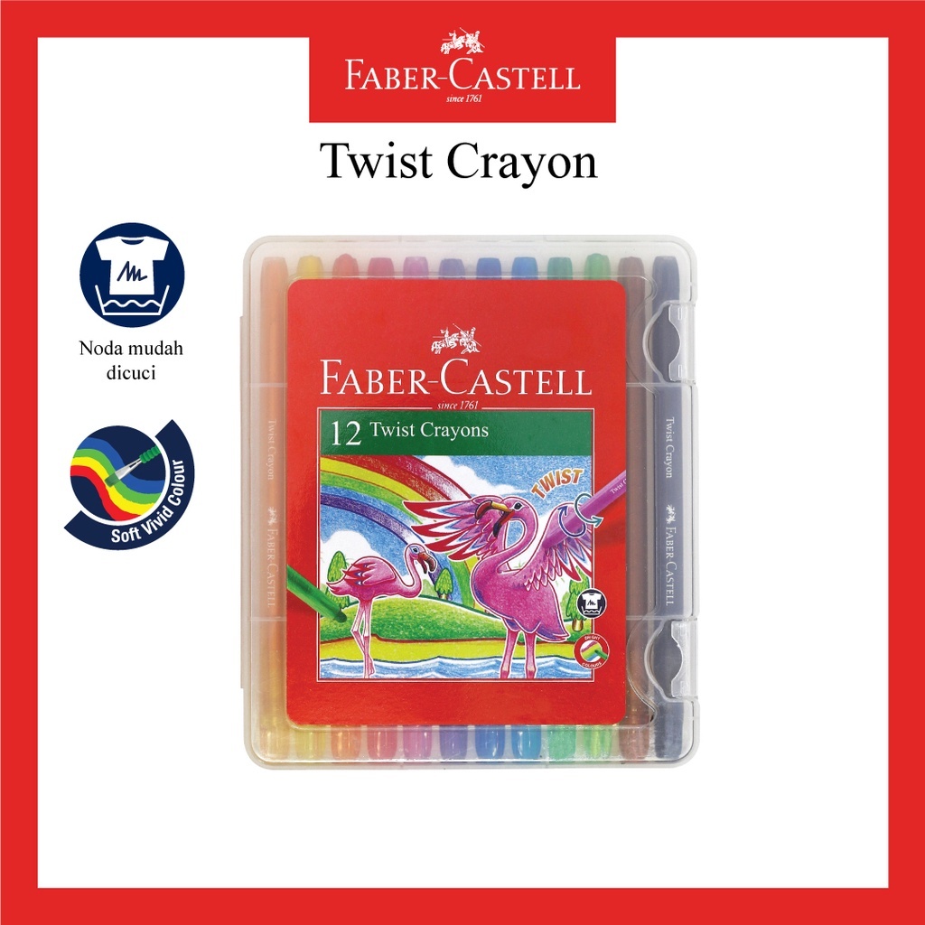 Faber Castell Twist Crayon 12 Colors / Twist Crayon for Coloring ...