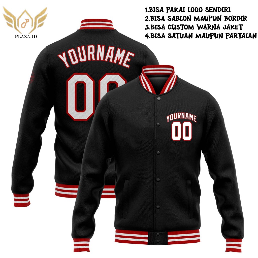 HITAM Custom VARSITY BOMBER JACKET FRONT BACK. CUSTOM VARSITY JACKET S ...