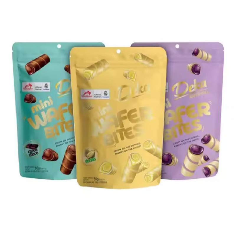 Deka Mini Wafer Roll Bites 72gr -- Durian/Ube/Chocolate | Shopee Singapore