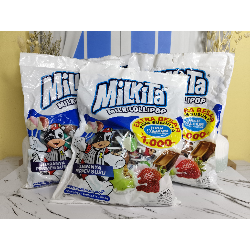 Milkita Assorted Milk Lollipop Candy - Chocolate, Strawberry & Melon ...