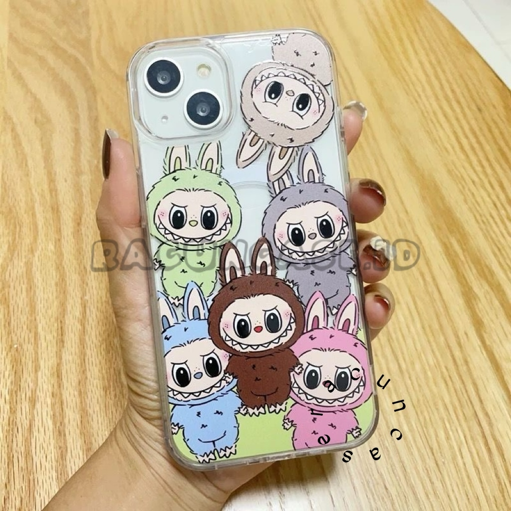 CASE LABUBU MAGNETIC & POP SOCKET LABUBU FOR IPHONE 11 12 13 14 15 16 ...