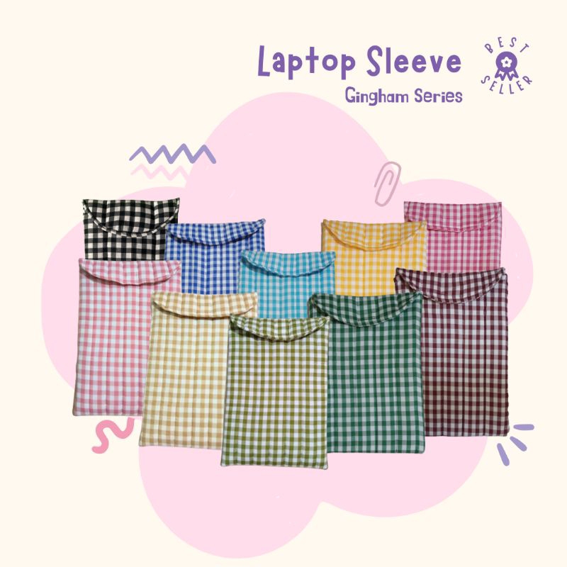 Slevees Gingham Laptop by Wearing Basita (Laptop bag / Laptop Case ...