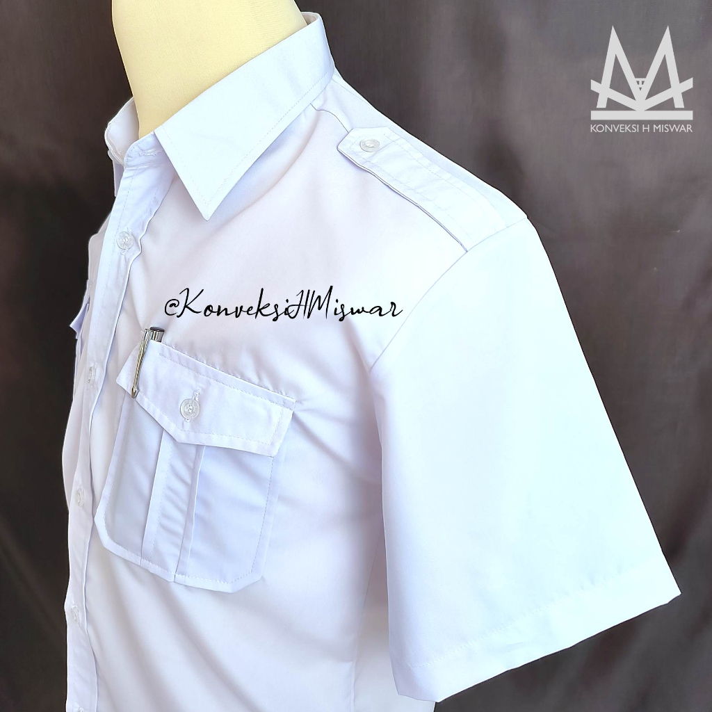 PUTIH KEMEJA Eco Men's Work Uniform - Short Sleeve White Shirt Top ...