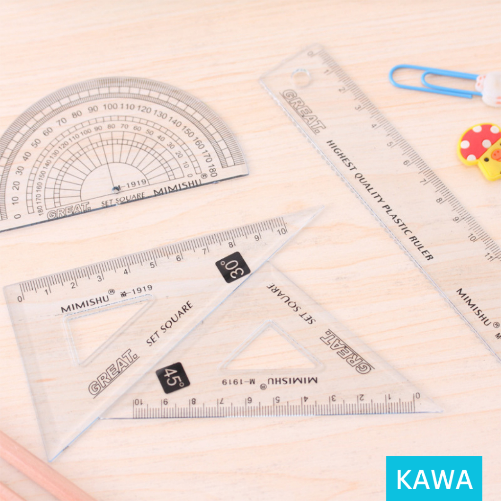 Kawa Ruler Set 4 In 1 Complete Ruler Complete With Aesthetic Lines ...