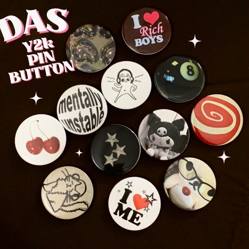 Das y2k pin BUTTON SET • y2k aesthetic pin | Shopee Singapore